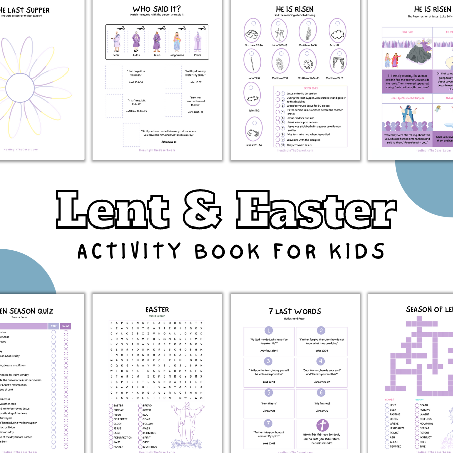 Lent & Easter Activity Book for Kids - Healing in the Desert Store
